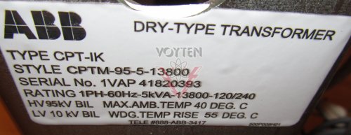 CPTM-95-5-13800 Dry Type Transformer by ABB - Voyten Electric